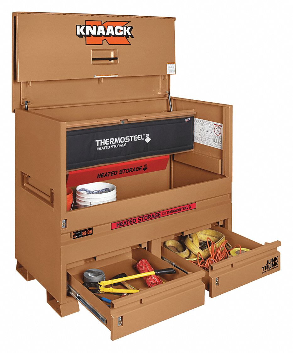 KNAACK, 60 in W x 30 in D x 49 in H, 47.8 cu ft, Piano-Style Jobsite ...