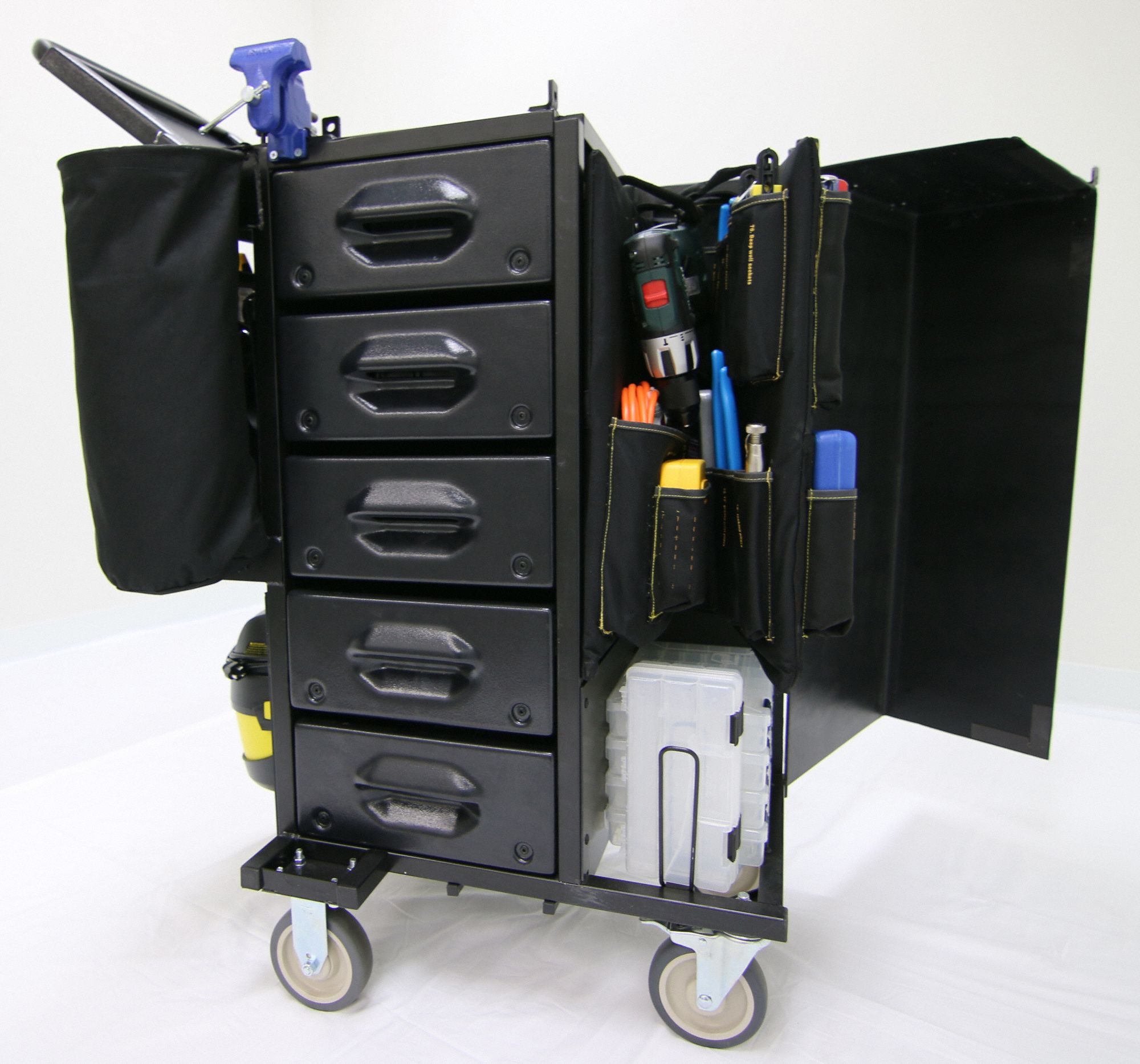 MOBILE SHOP Tool Cart, Complete/No Drill: 120 Pieces, Metric/SAE, Bag ...