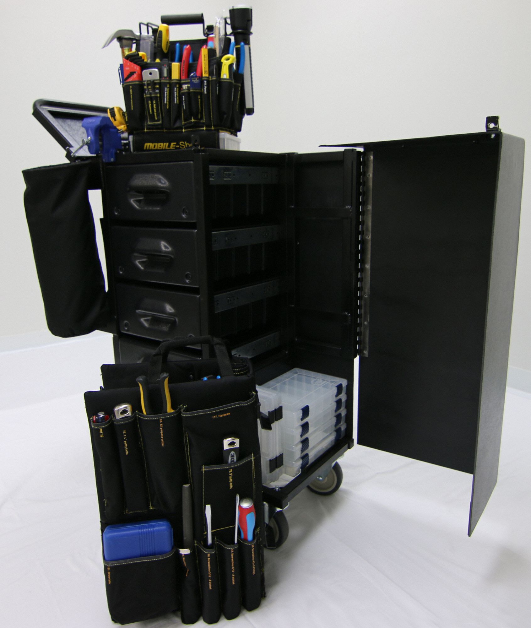 MOBILE SHOP Tool Cart, Complete/No Drill: 120 Pieces, Metric/SAE, Bag ...