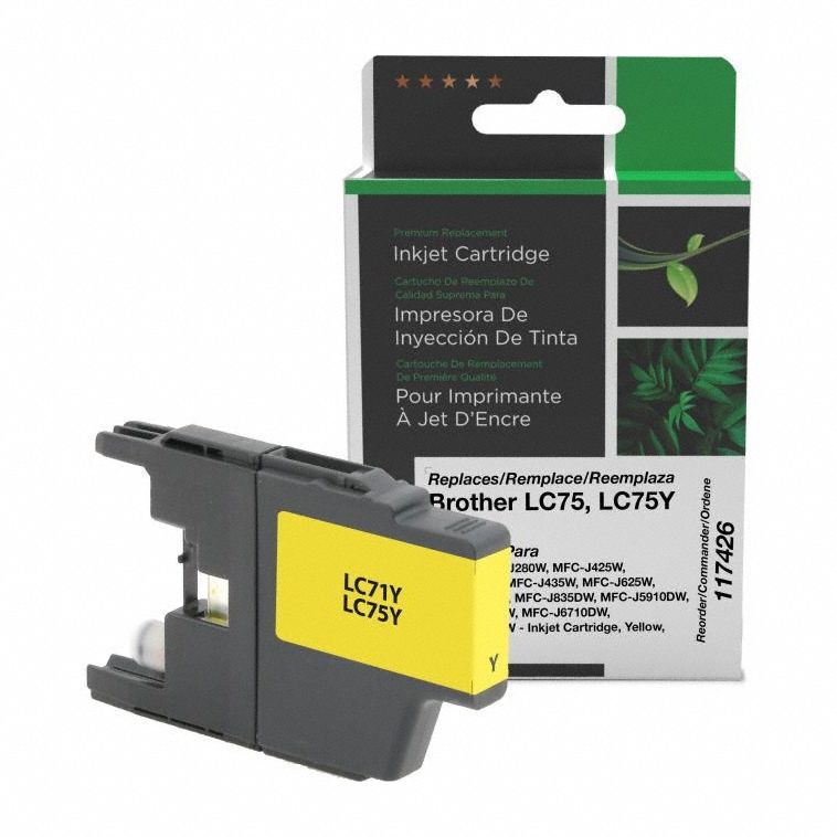 CLOVER, Yellow, LC75/LC75Y, High Yield Ink Cartridge - 53PD36|CIG-LC75Y ...
