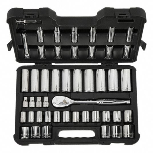 WESTWARD, 1/2 in Drive, 47 Piece, Socket Set - 53PN55|53PN55 - Grainger