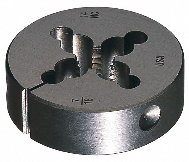 GREENFIELD THREADING Round Threading Die: Adj, High Speed Steel, Right ...