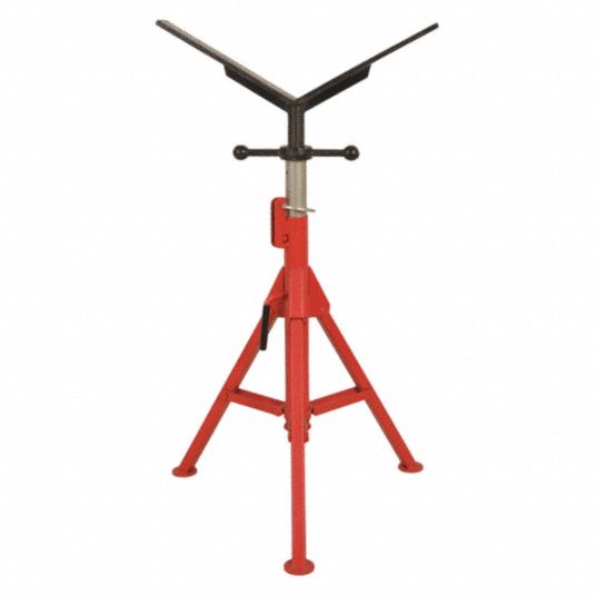 ROTHENBERGER, V Head, 2,500 lb Max Load Capacity, V-Head Pipe Stand ...