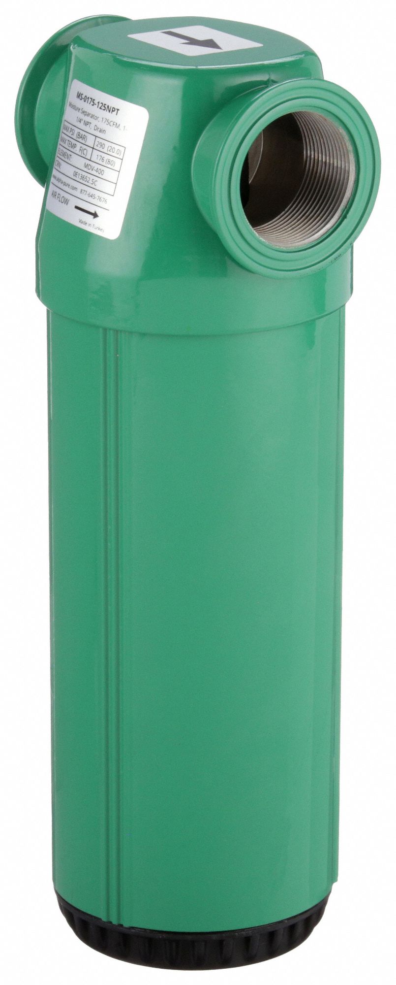 SPEEDAIRE Pneumatic Condensate Separator: 1 1/4 in NPT, 175 cfm, 290 ...