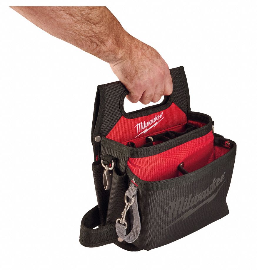 MILWAUKEE Tool Pouch: 15 Pockets, Tool Belts, For 3 in Max Belt Wd ...