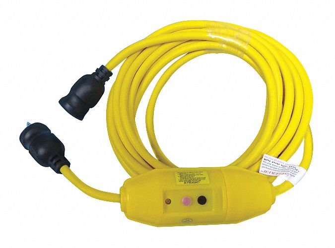 POWER FIRST Line Cord GFCI: 25 ft Cord Lg, 20 A Max. Amps, 125V AC ...