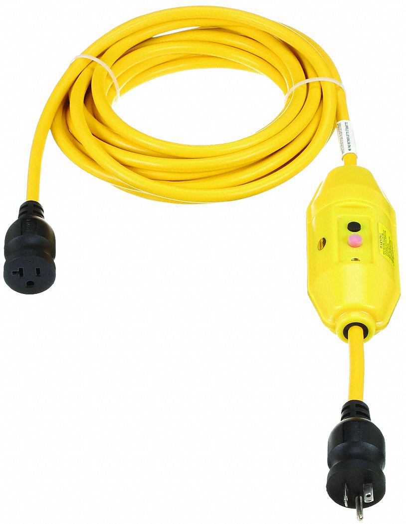 POWER FIRST, 25 ft Cord Lg, 20 A Max. Amps, Line Cord GFCI - 53TY61 ...