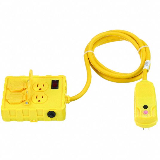 POWER FIRST, 6 ft Cord Lg, 15 A Max. Amps, Plug-In GFCI with Cord ...