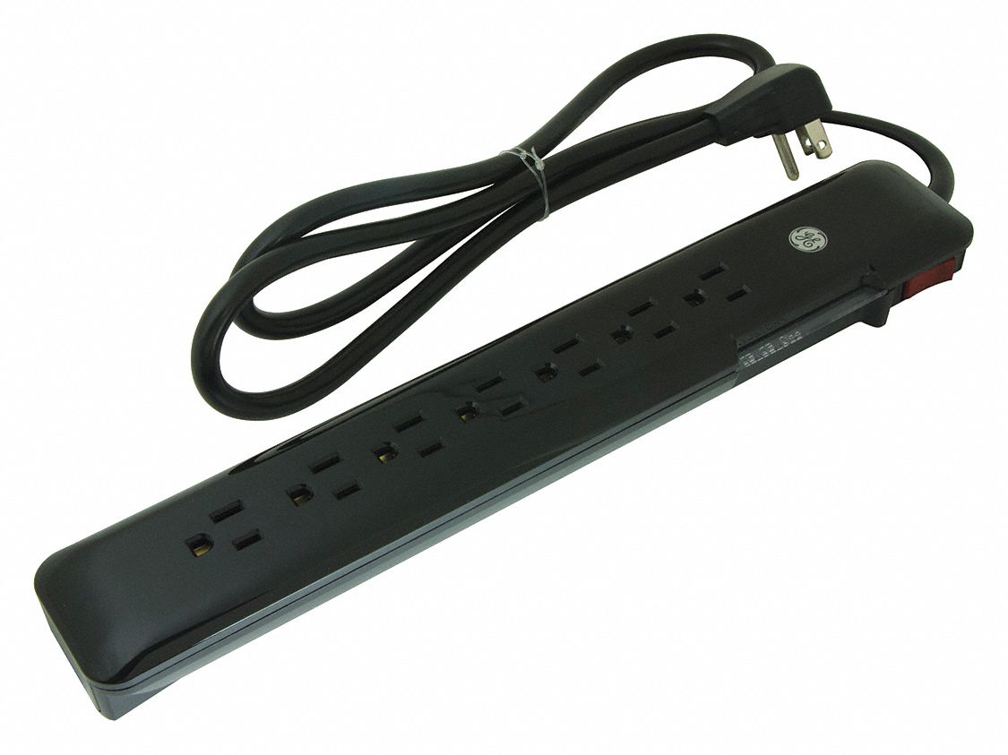 GE, 7 Outlets, NEMA 5-15R, Surge Protector Outlet Strip - 53TZ10|34133 ...
