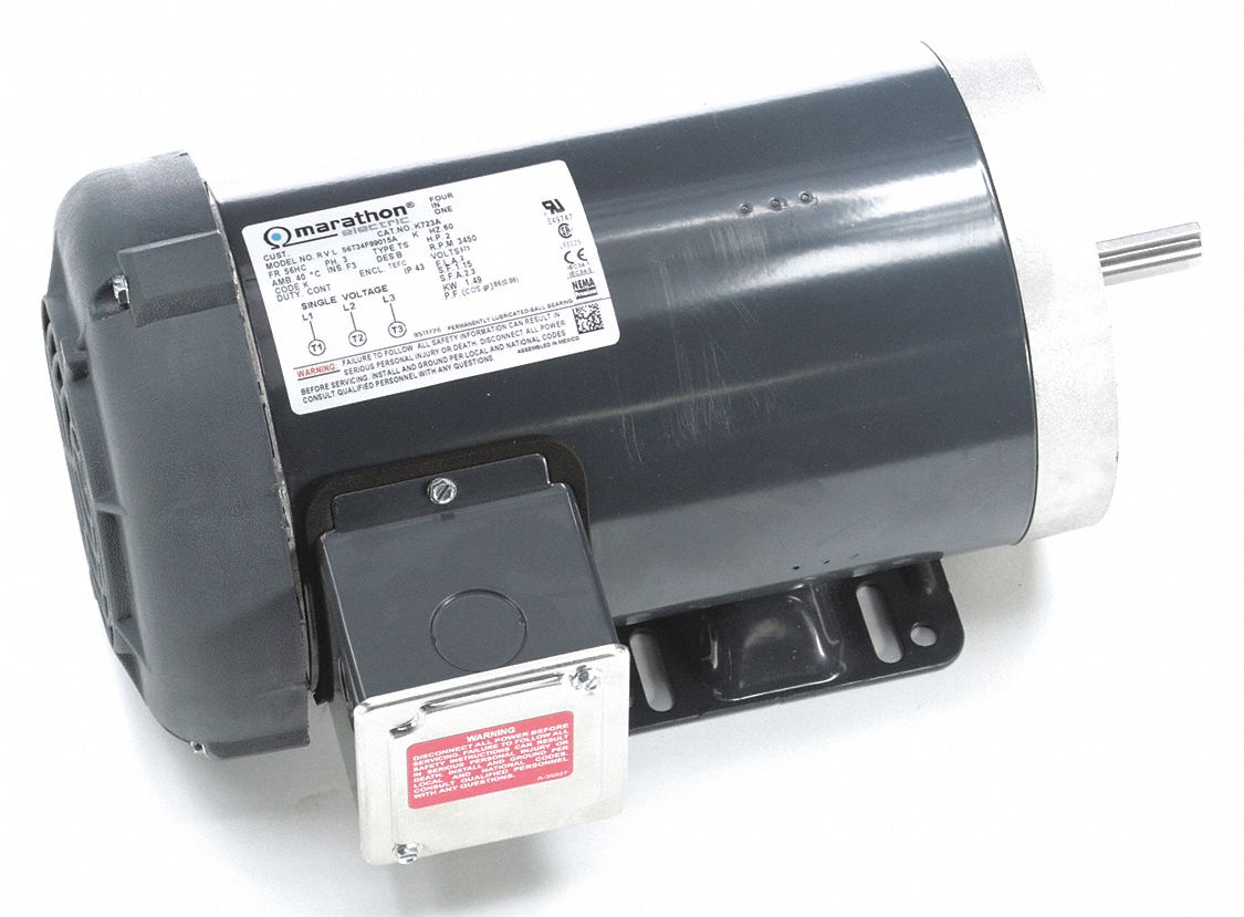 General Purpose Motor, 2 HP, 3-Phase, Nameplate RPM 3450, Voltage 575 ...