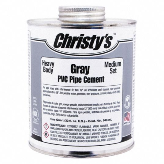 CHRISTY'S, PVC Cement, 32 fl oz, Pipe Cement - 53UH40|RH-BGLV-QT-12 - Grainger