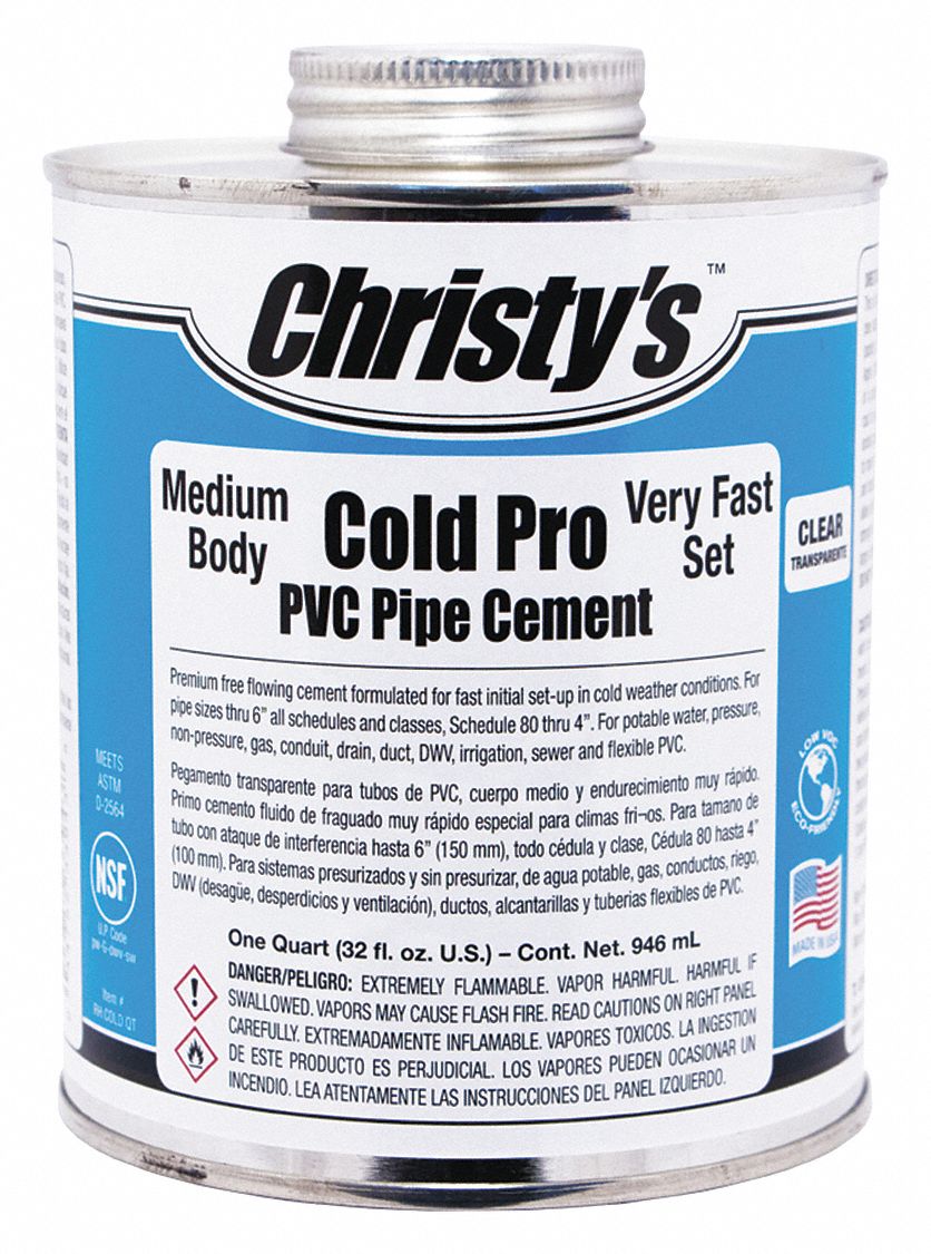 CHRISTY'S, 32 fl oz, Clear, Pipe Cement - 53UH45|RH-COLD-QT-12 - Grainger