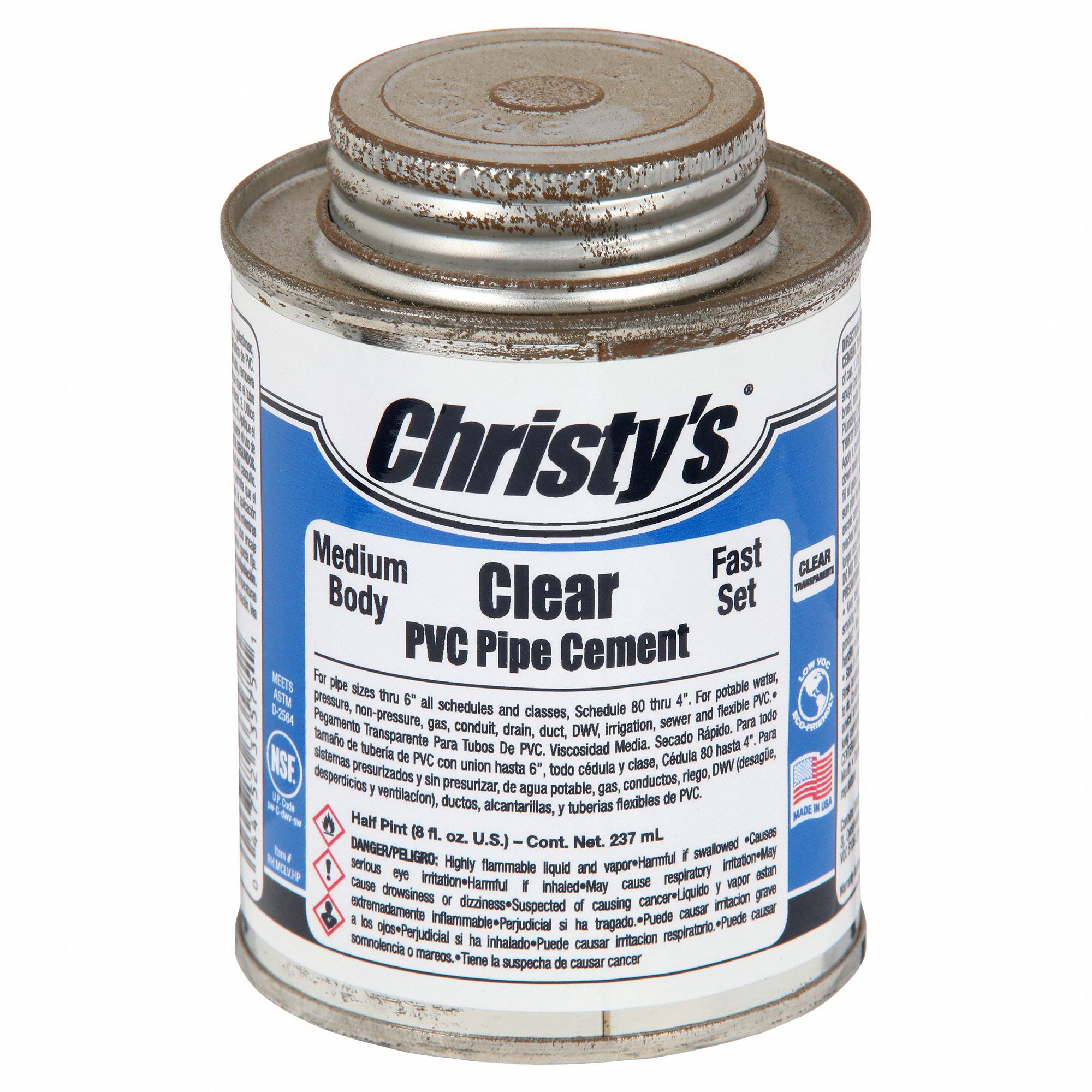 CHRISTY'S, PVC Cement, 8 fl oz, Pipe Cement - 53UH48|RH-MCLV-HP-24 - Grainger