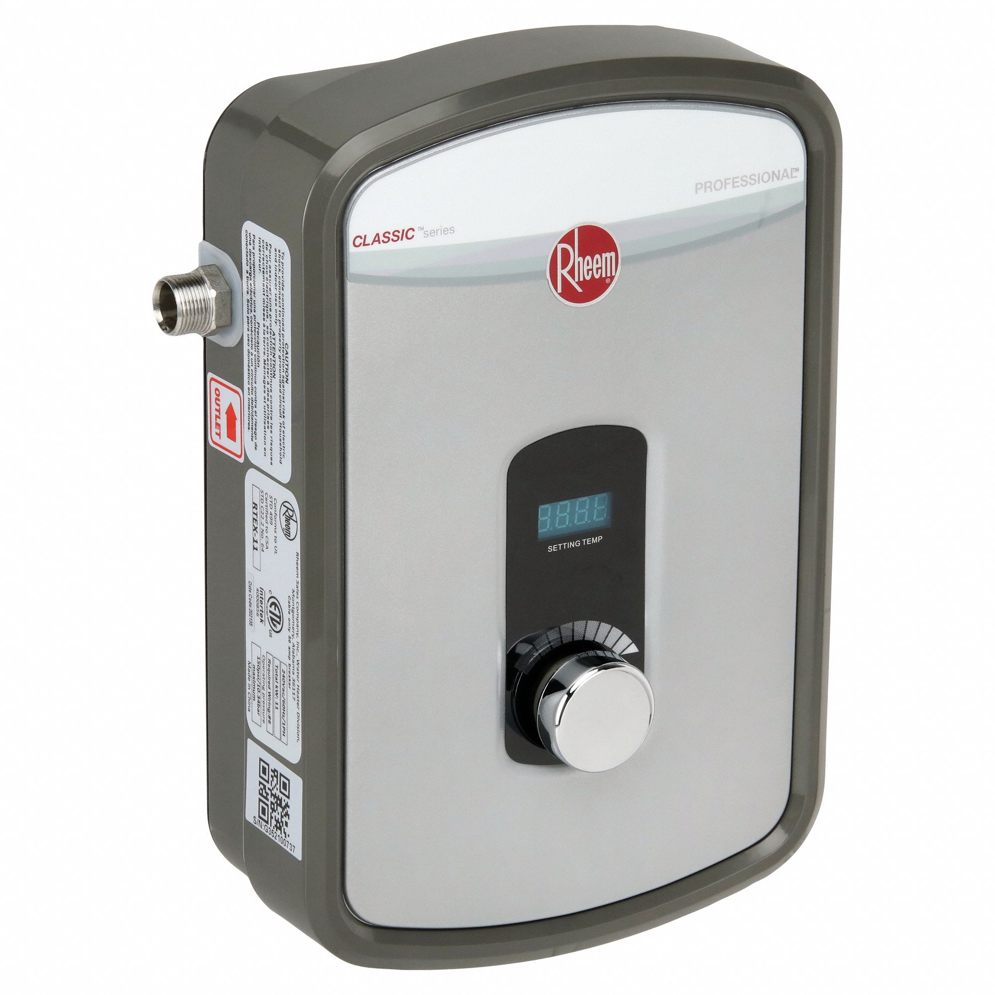 RHEEM, Indoor, 11,800 W, Electric Tankless Water Heater - 53UJ84|RTEX ...