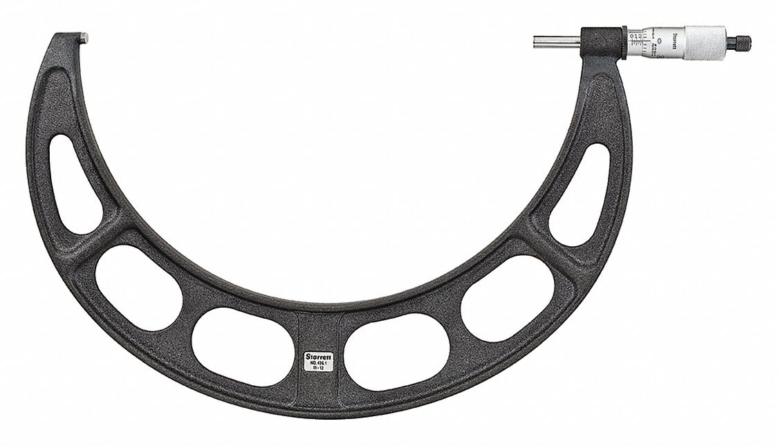 STARRETT, 11 in to 12 in, Inch, Mechanical Outside Micrometer - 53VC90 ...