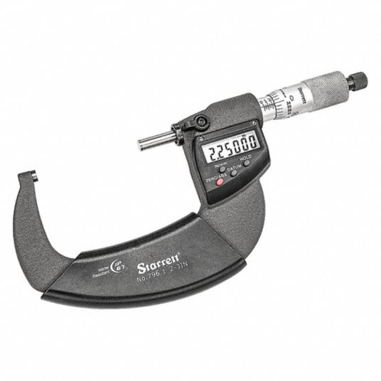 STARRETT, 2 in to 3 in /50 mm to 75 mm, Inch/Metric, IP67 Digital ...