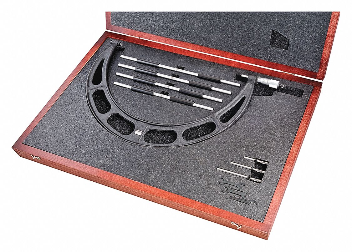 STARRETT, 12 in to 16 in, Mechanical, Mechanical Interchangeable-Anvil ...