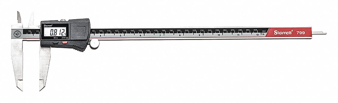 STARRETT, 0 in to 12 in /0 mm to 300 mm, Inch/Metric, 4-Way Digital ...