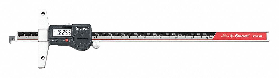 STARRETT, 0 in to 12 in /0 mm to 300 mm, IP67, Blade-Style Digital ...