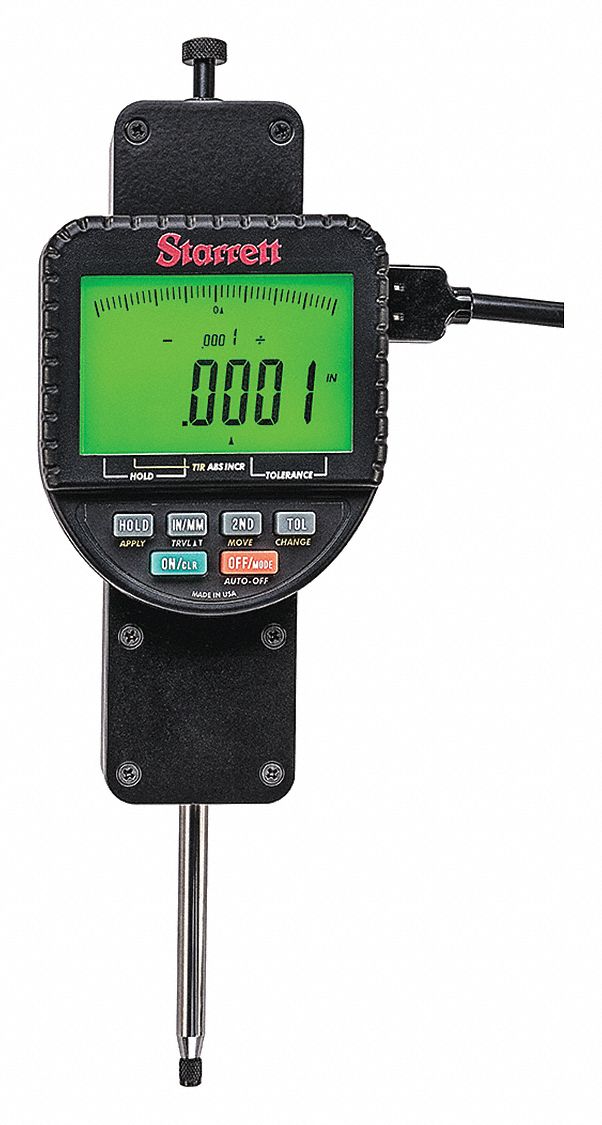 STARRETT, 0 in to 2 in /0 mm to 50 mm, Inch/Metric, Backlit Digital ...