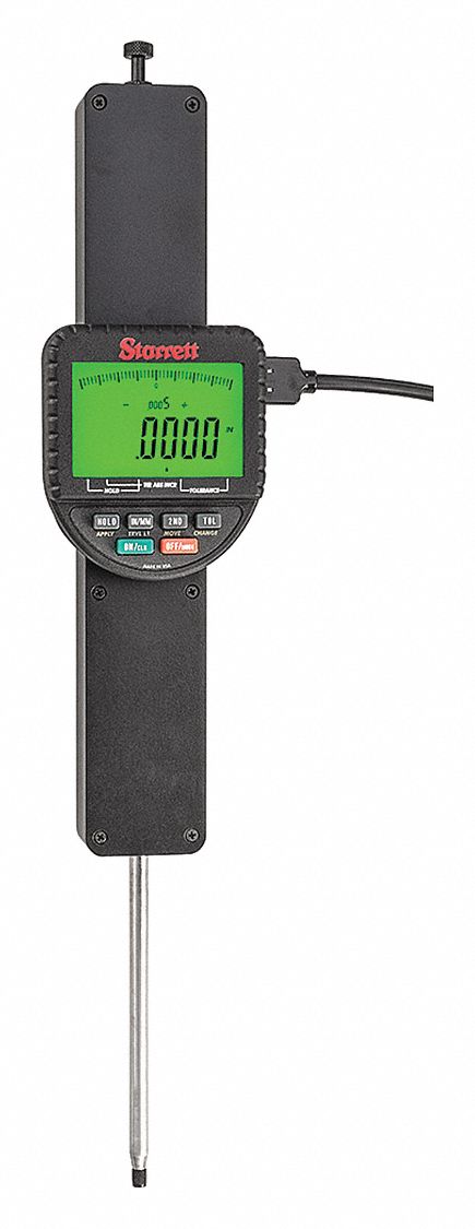 STARRETT, 0 in to 4 in /0 mm to 100 mm, Inch/Metric, Backlit Digital ...