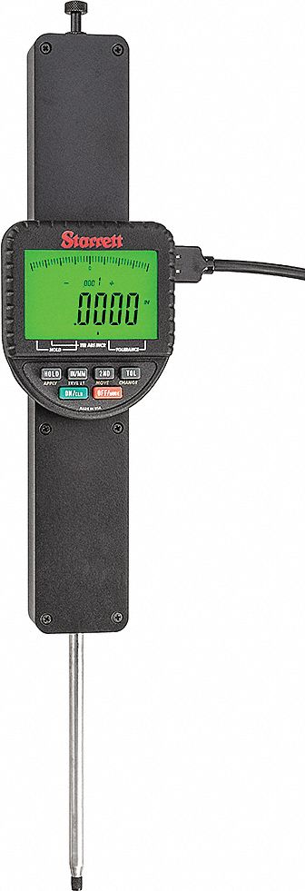 STARRETT, 0 in to 4 in /0 mm to 100 mm, Inch/Metric, Backlit Digital ...