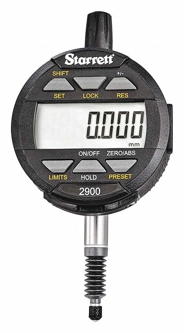 STARRETT, 0 in to 0.5 in /0 mm to 12.7 mm, Metric, Digital Indicator ...
