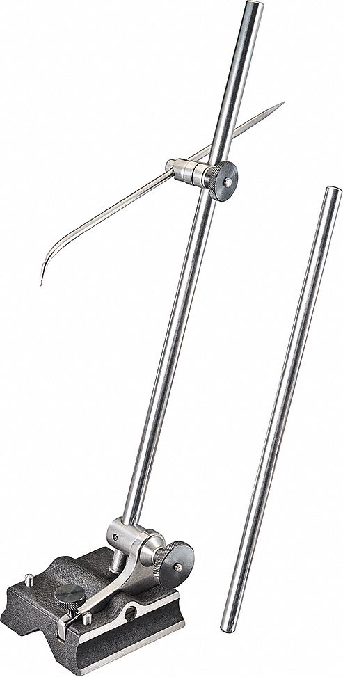 STARRETT, 3 in x 2 9/16 in Base Size, Surface Gauge with Scriber ...