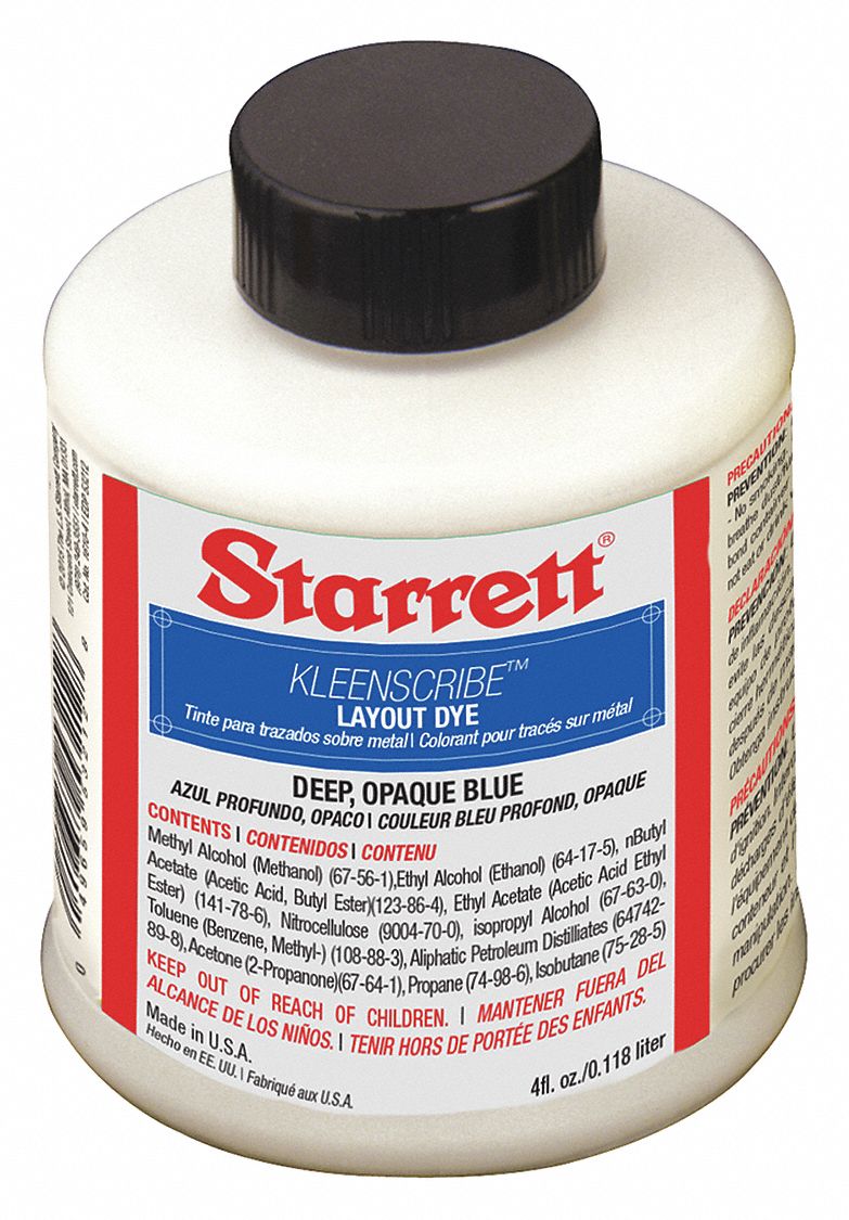 STARRETT, Kleenscribe, 4 fl oz, Layout Dye - 53VF11|1610-4 - Grainger