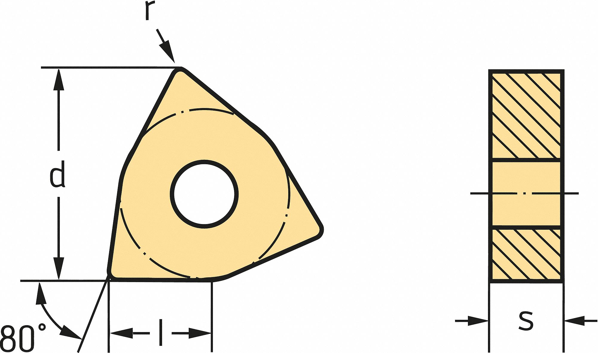 WALTER VALENITE, 1/2 in Inscribed Circle, Neutral, Turning Insert ...