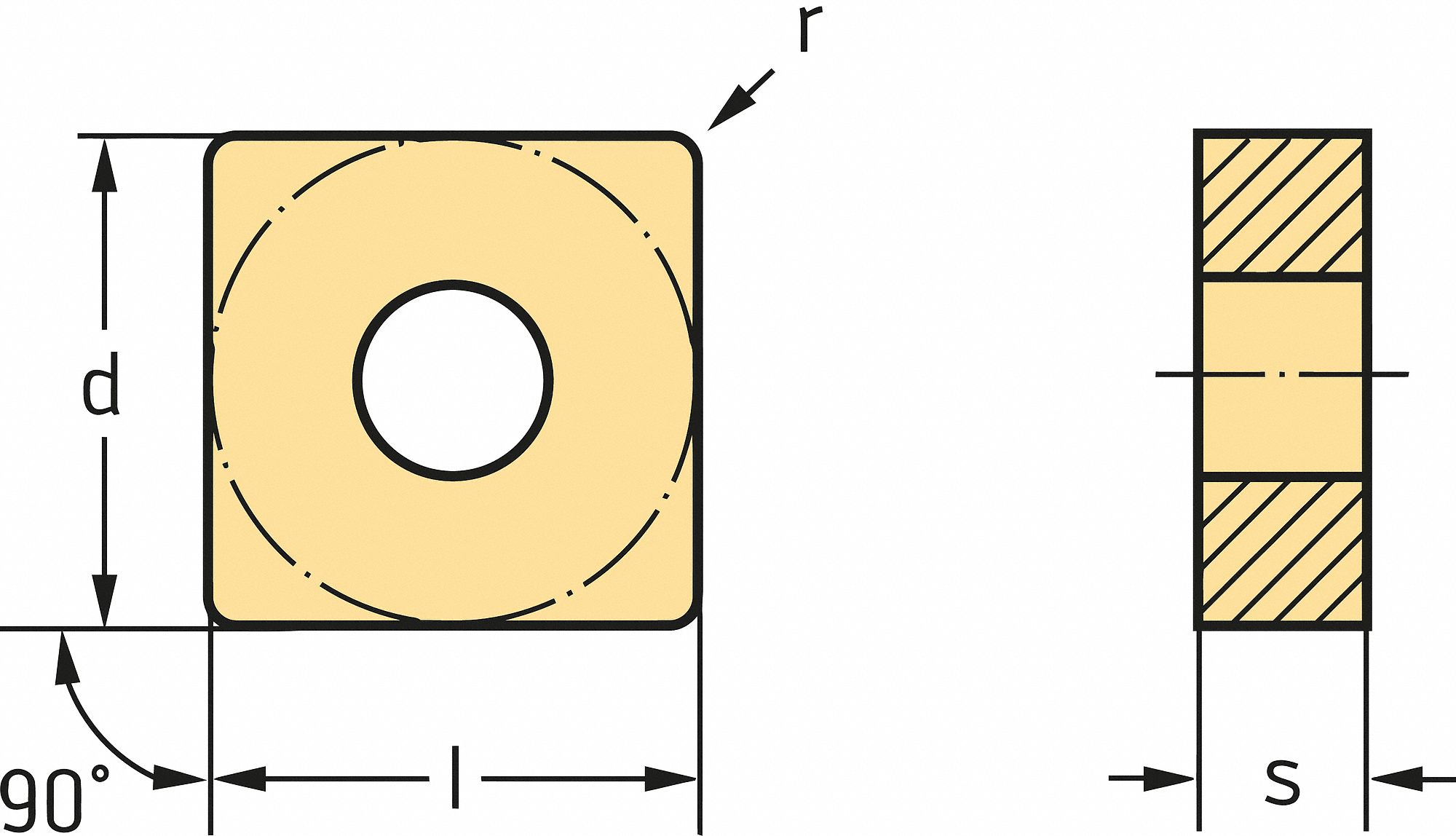 WALTER VALENITE, 3/4 in Inscribed Circle, Neutral, Square Turning ...