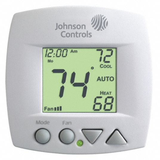 JOHNSON CONTROLS, Heat and Cool, Auto, Fan Coil Thermostat - 53WN14 ...