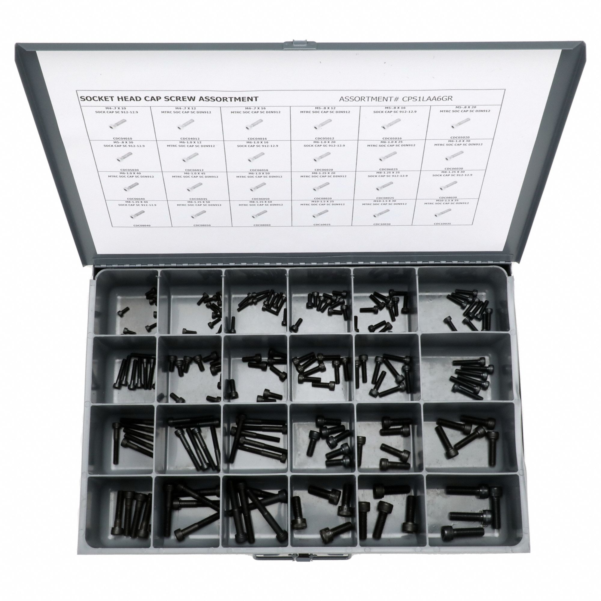 Std, 24 # of Sizes, Cap Screw Assortment - 53WP99|CPS1LAA6GR - Grainger