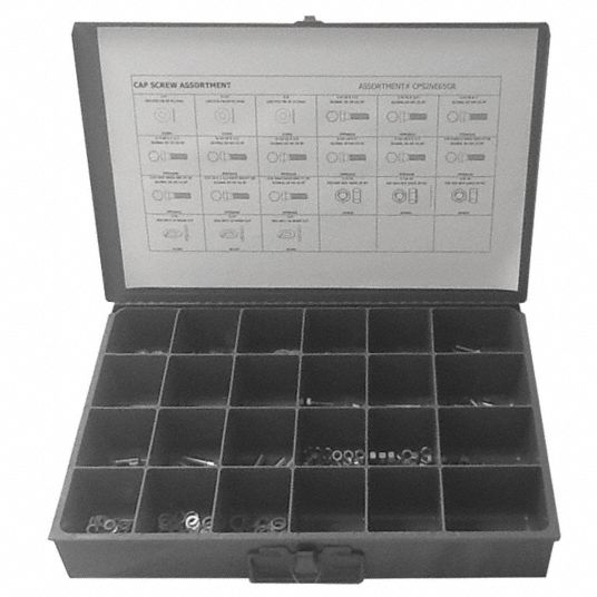 Steel, Zinc-Plated, Hex Head Cap Screw Assortment - 53WR35|CPS2NE65GR ...