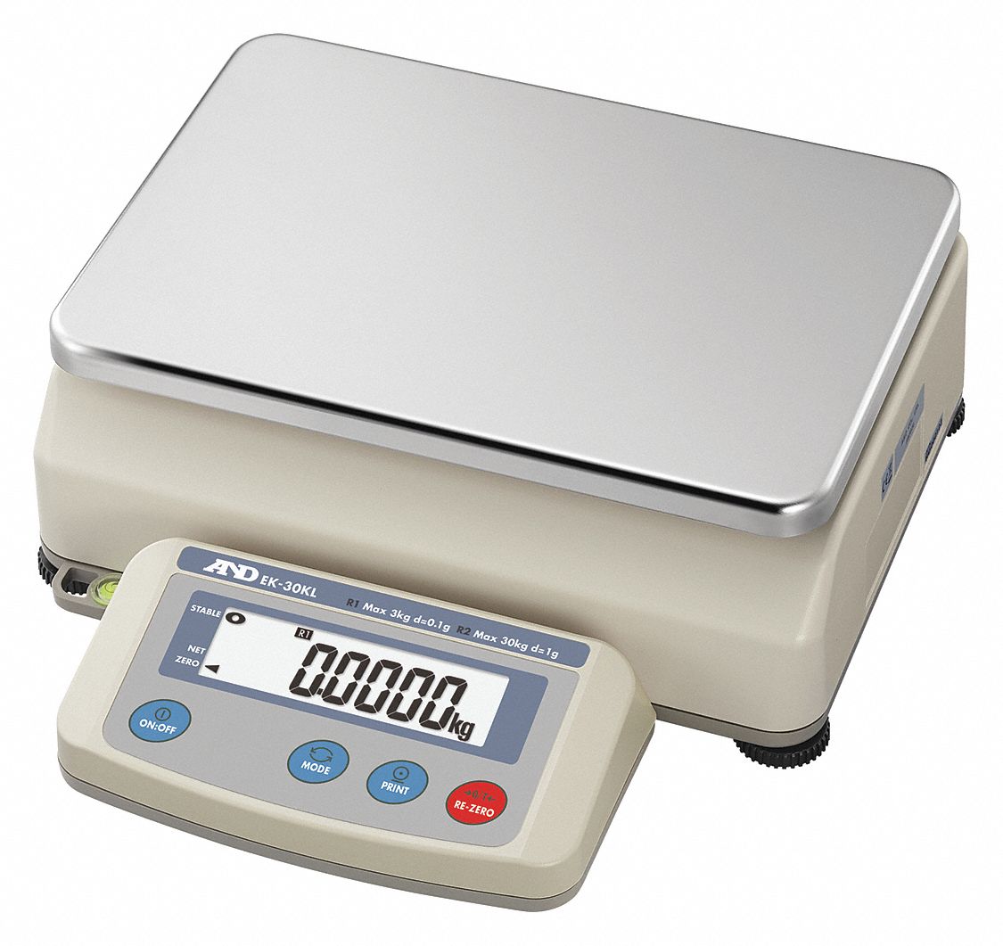 A&D WEIGHING, 66 lb Wt Capacity, 11 7/8 in Weighing Surface Dp, Bench ...