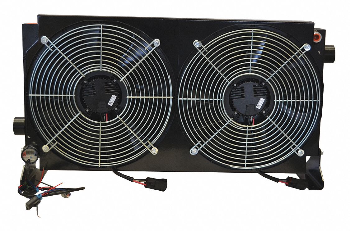 DC, Forced Air Oil Cooler, 12V DC, 60 HP Heat Removed - Grainger
