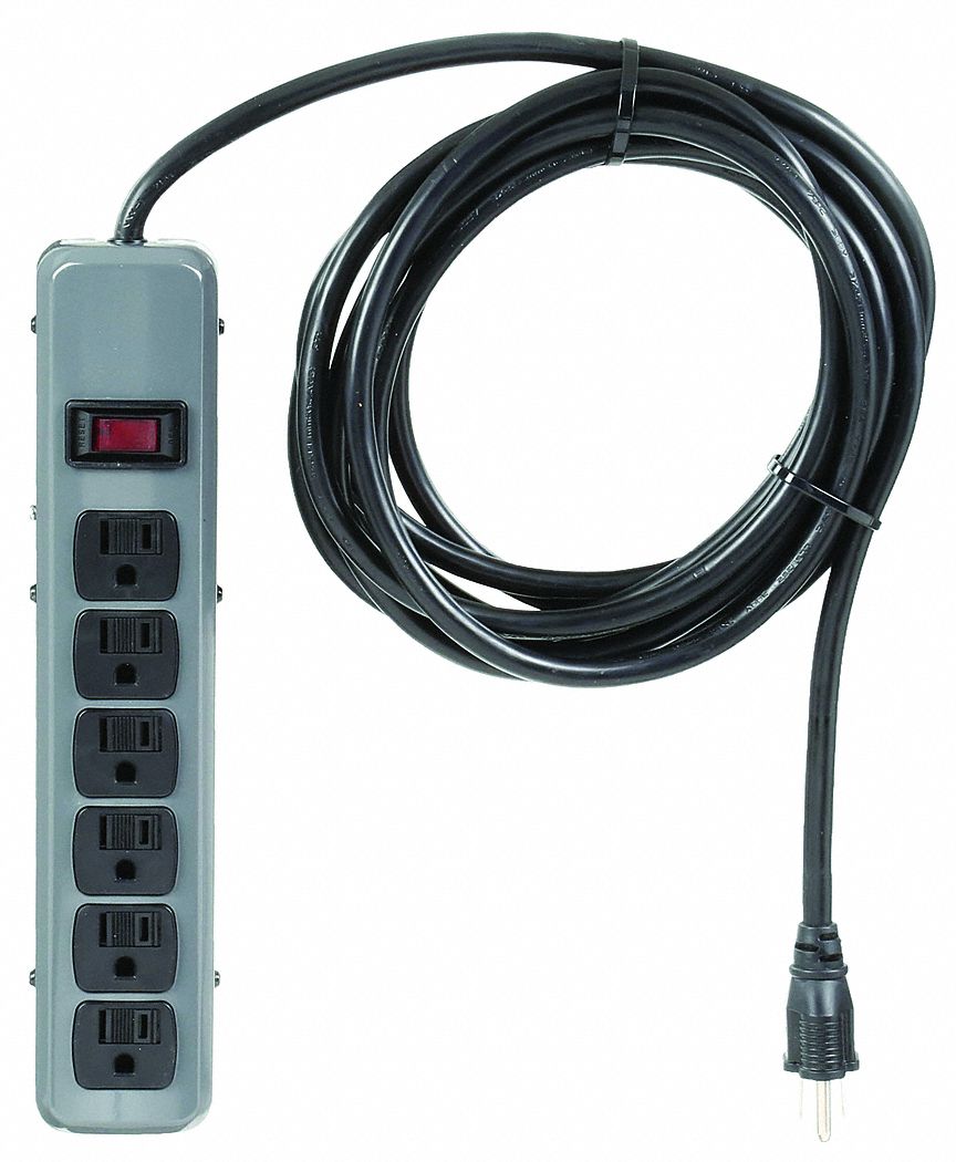 POWER FIRST, 6 Outlets, 15 ft Cord Lg, Outlet Strip - 53XH87|36869 ...
