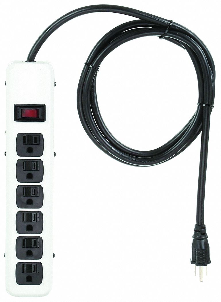 POWER FIRST, 6 Outlets, 6 ft Cord Lg, Outlet Strip - 53XH89|36871 ...