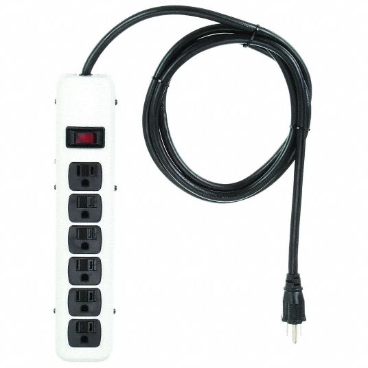 POWER FIRST, 6 Outlets, 6 ft Cord Lg, Outlet Strip - 53XH89|36871 ...