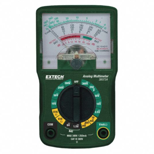 Analog Multimeter, Max. AC Volts 300, Max. DC Volts 300, Max. DC Amps ...