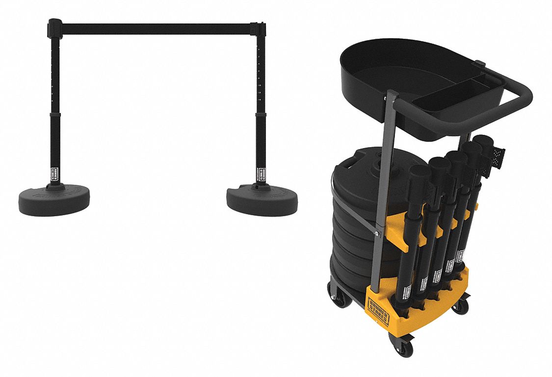 42 in Post Ht, 15 ft Belt Lg, Belt Barrier System - 53XV78|PL4000-BT ...