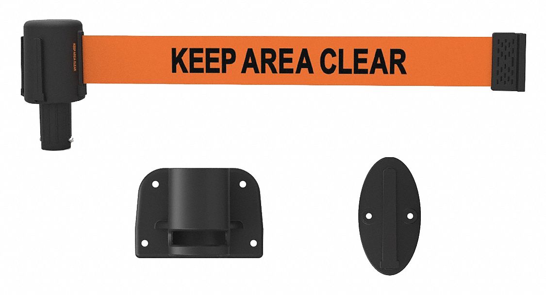 BANNER STAKES, 15 ft Belt Lg, Restricted Access Messaging, Retractable ...