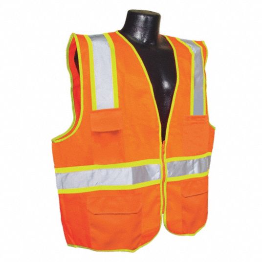 CONDOR, ANSI Class 2, Chevron, High Visibility Vest - 53YM56|53YM56 ...