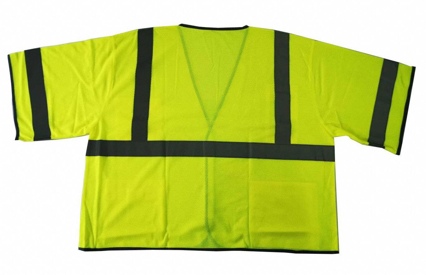CONDOR High-Visibility Vest: ANSI Class 3, U, L/XL, Lime, Mesh ...