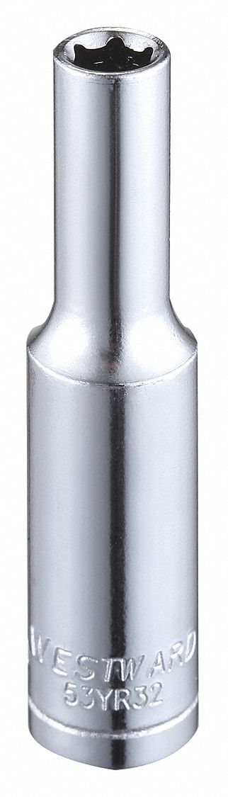 WESTWARD Socket, 1/4 in Drive Size, 5 mm Socket Size, 6-Point, Alloy ...