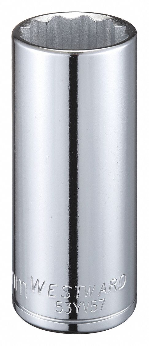 WESTWARD Socket: 1/2 in Drive Size, 27 mm Socket Size, 12-Point, Deep ...