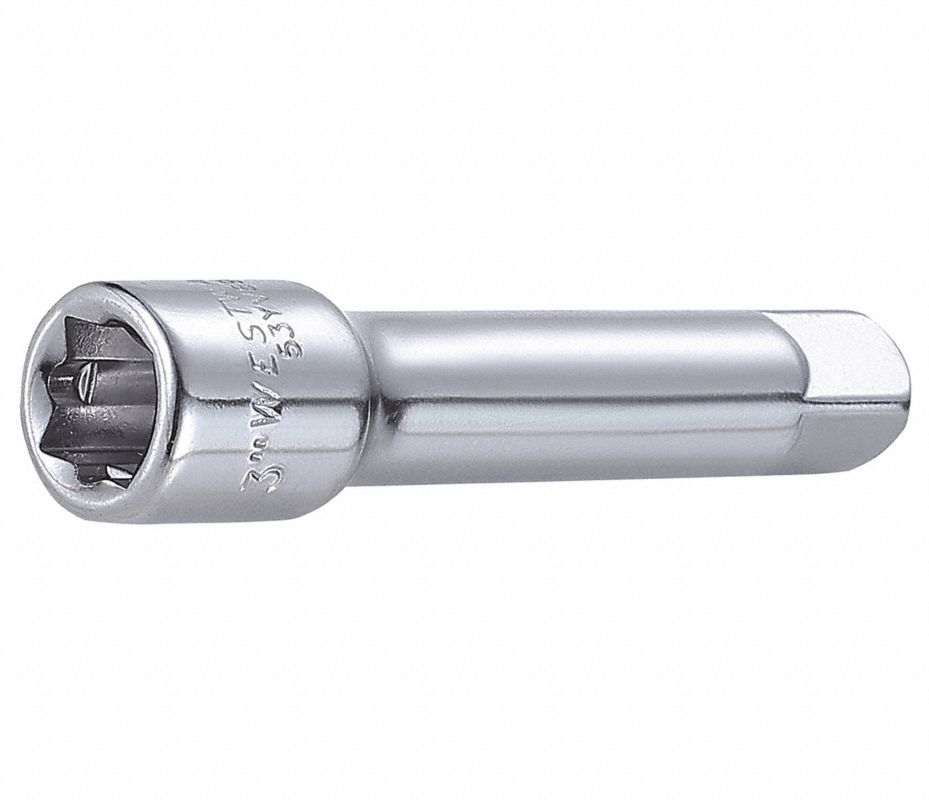 WESTWARD Extensión de Dado , Tamaño de Impulsor 3/8" , Longitud Total 3 ...