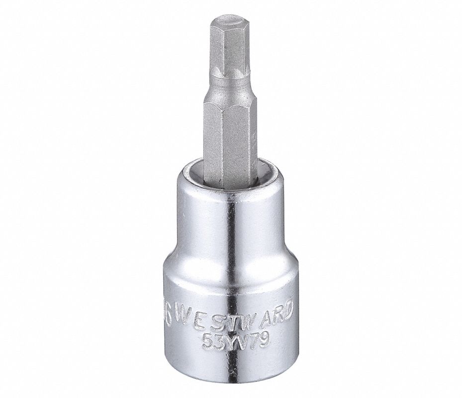WESTWARD Dado con Punta Hexagonal, Impulsor 3/8", Tamaño de la Punta 3/ ...