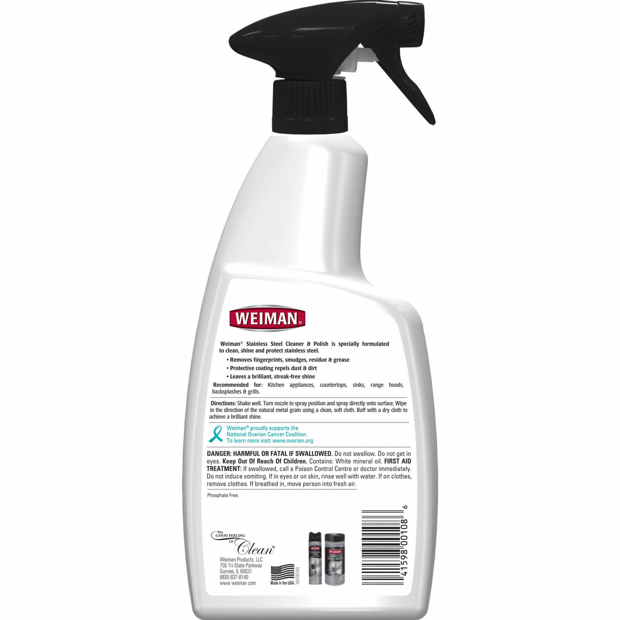 WEIMAN Metal Cleaner and Polish: Trigger Spray Bottle, 22 oz Container ...