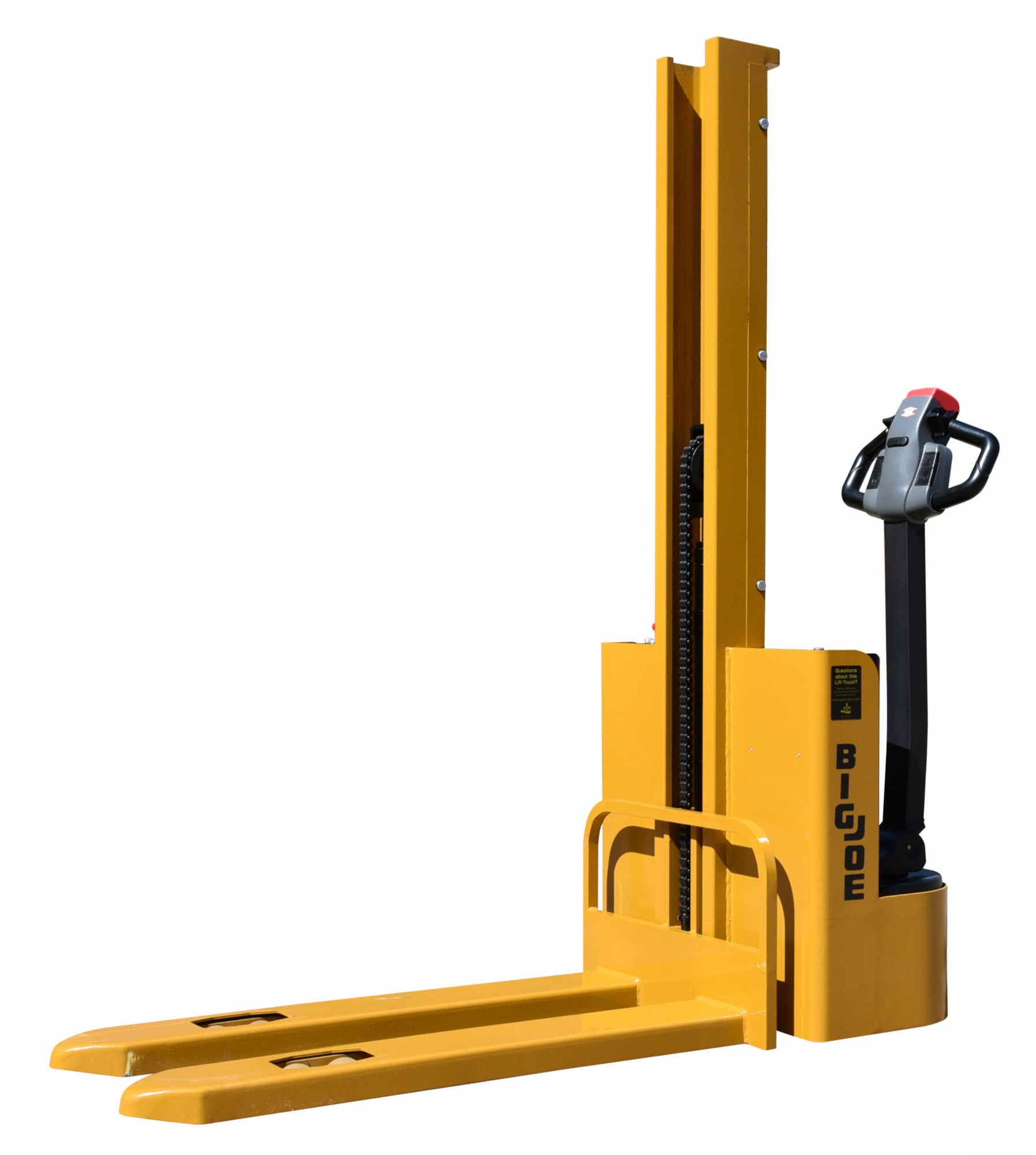 BIG JOE Powered Fork-Over Stacker: 2,200 lb Load Capacity, 45 in x 6 3/ ...